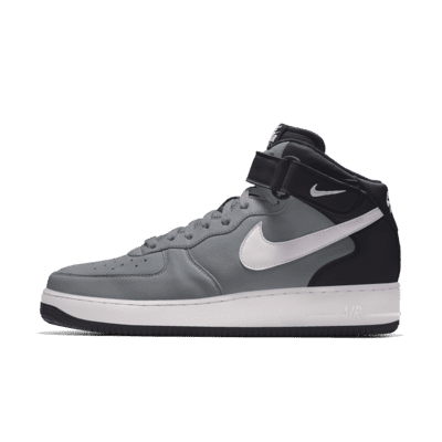 Nike Air Force 1 Mid By You Custom Women's Shoes - Grey