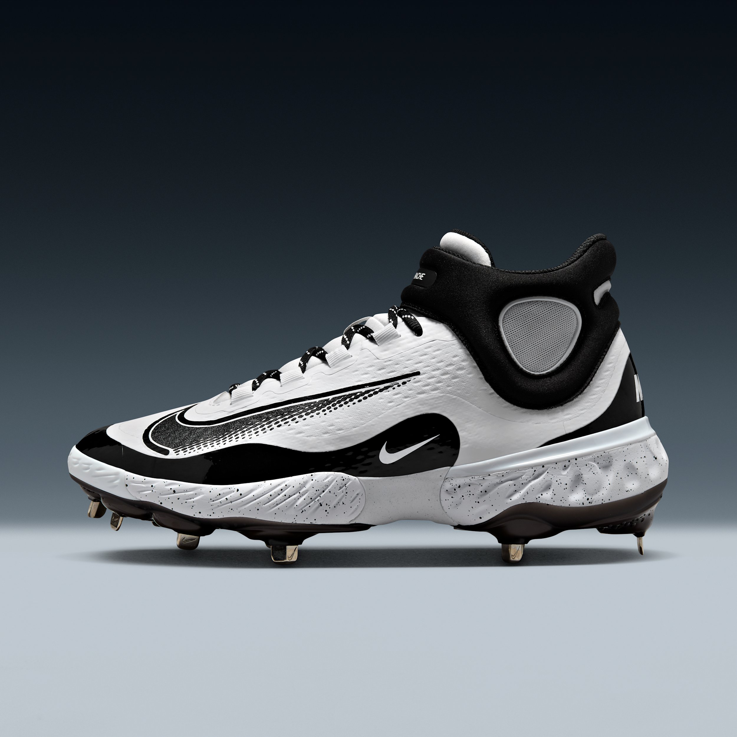 Nike Men's Alpha Huarache Elite 4 Mid Baseball Cleats In White | ModeSens