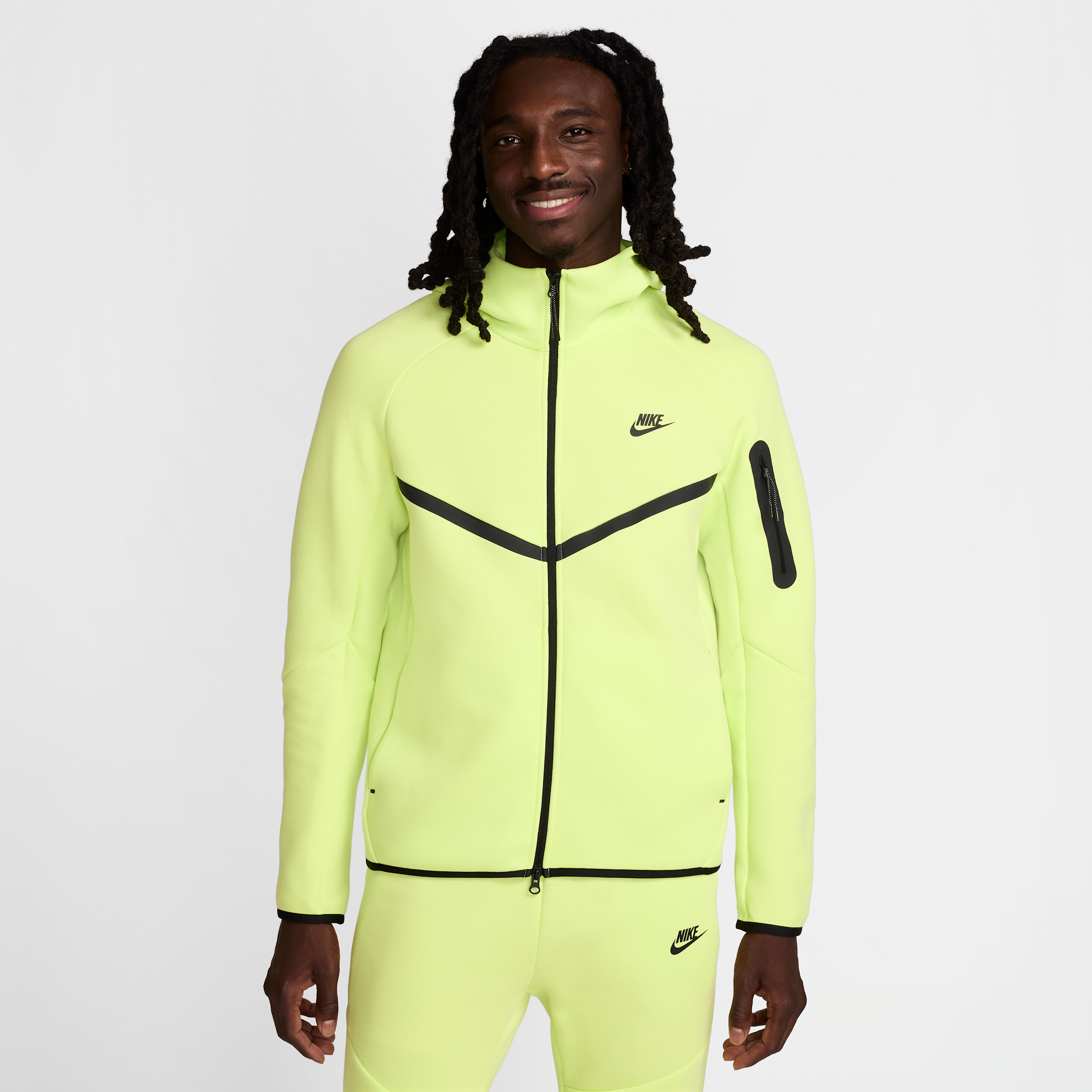 Nike Windrunner Logo-print Cotton-blend Tech Fleece Zip-up Hoodie In Green | ModeSens