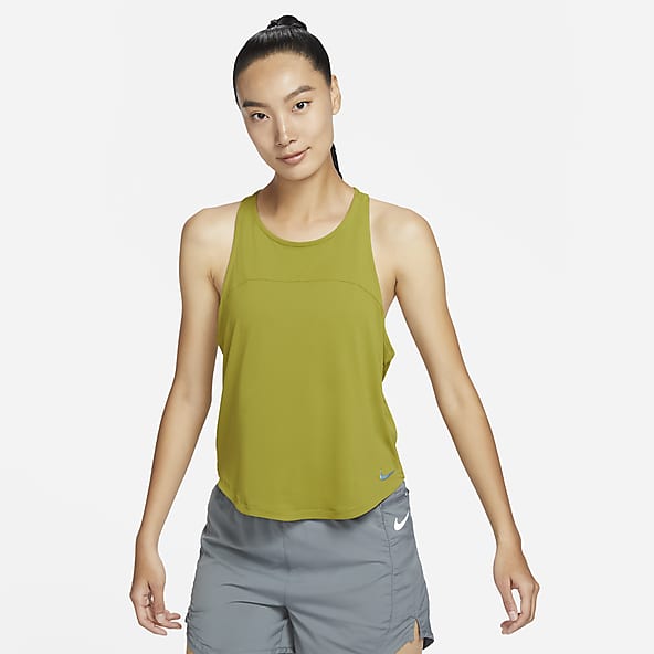 Green Running Unlined Tank Tops. Nike PH