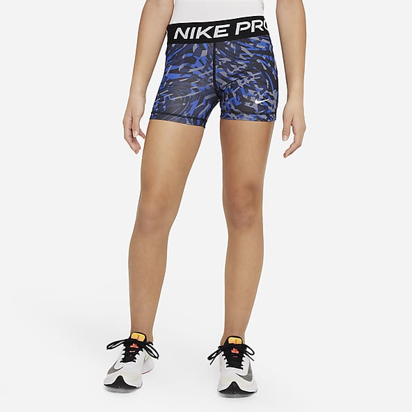 Girls Nike Pro Blue Shorts. Nike.com