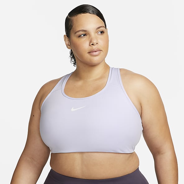 Purple Nike Swoosh Sports Bras. Nike CZ
