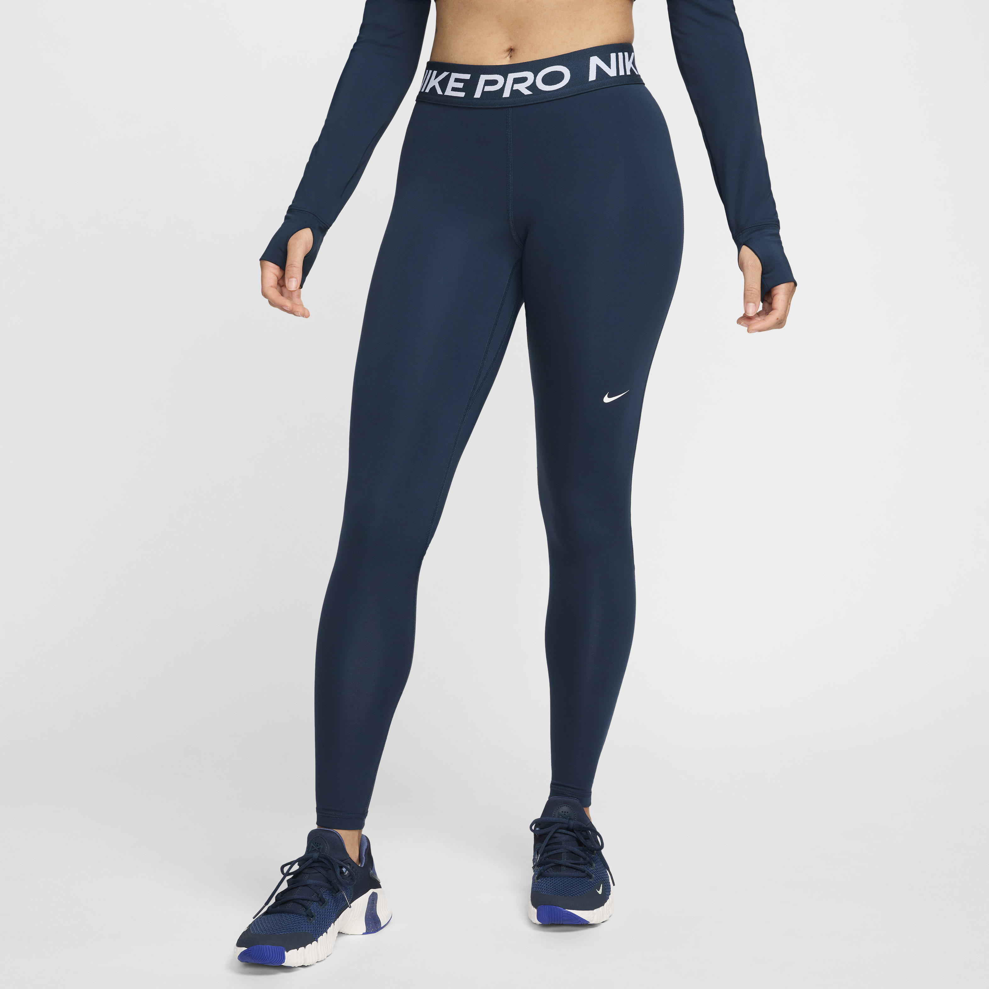 Nike Pro Women's Mid-Rise Mesh-Panelled Leggings | King's Cross