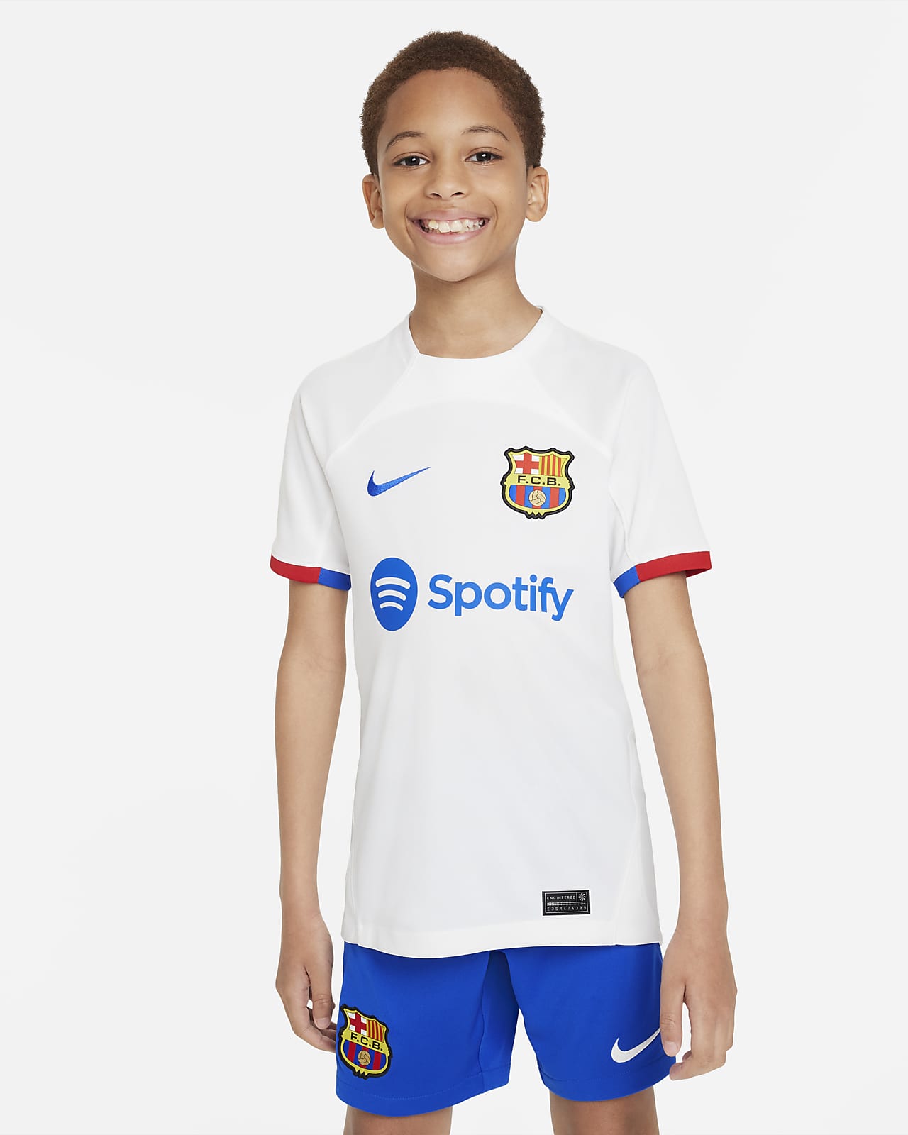 F.C. Barcelona 2023/24 Stadium Away Older Kids' Nike Dri-FIT Football Shirt. Nike IE