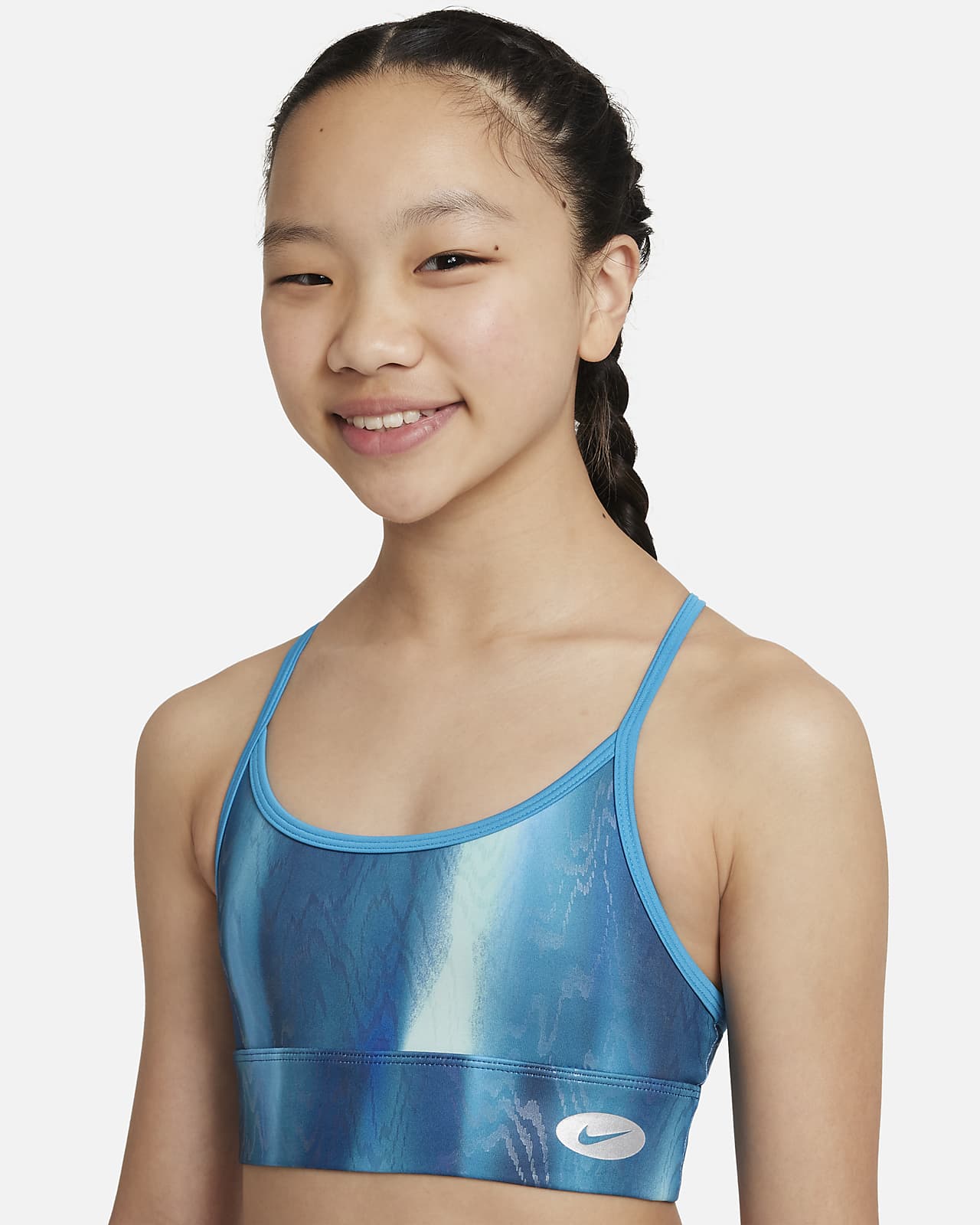 Nike Dri-FIT Indy Icon Clash Older Kids' (Girls') Sports Bra. Nike IE