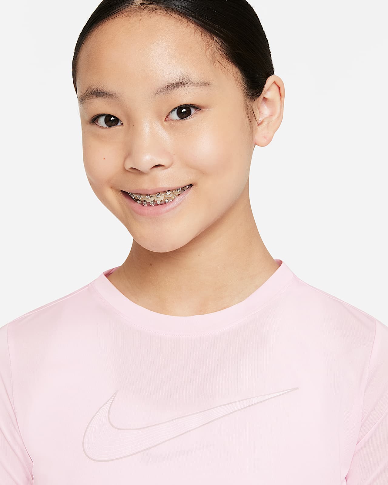 Nike Dri-FIT One Older Kids' (Girls') Short-Sleeve Training Top. Nike AE