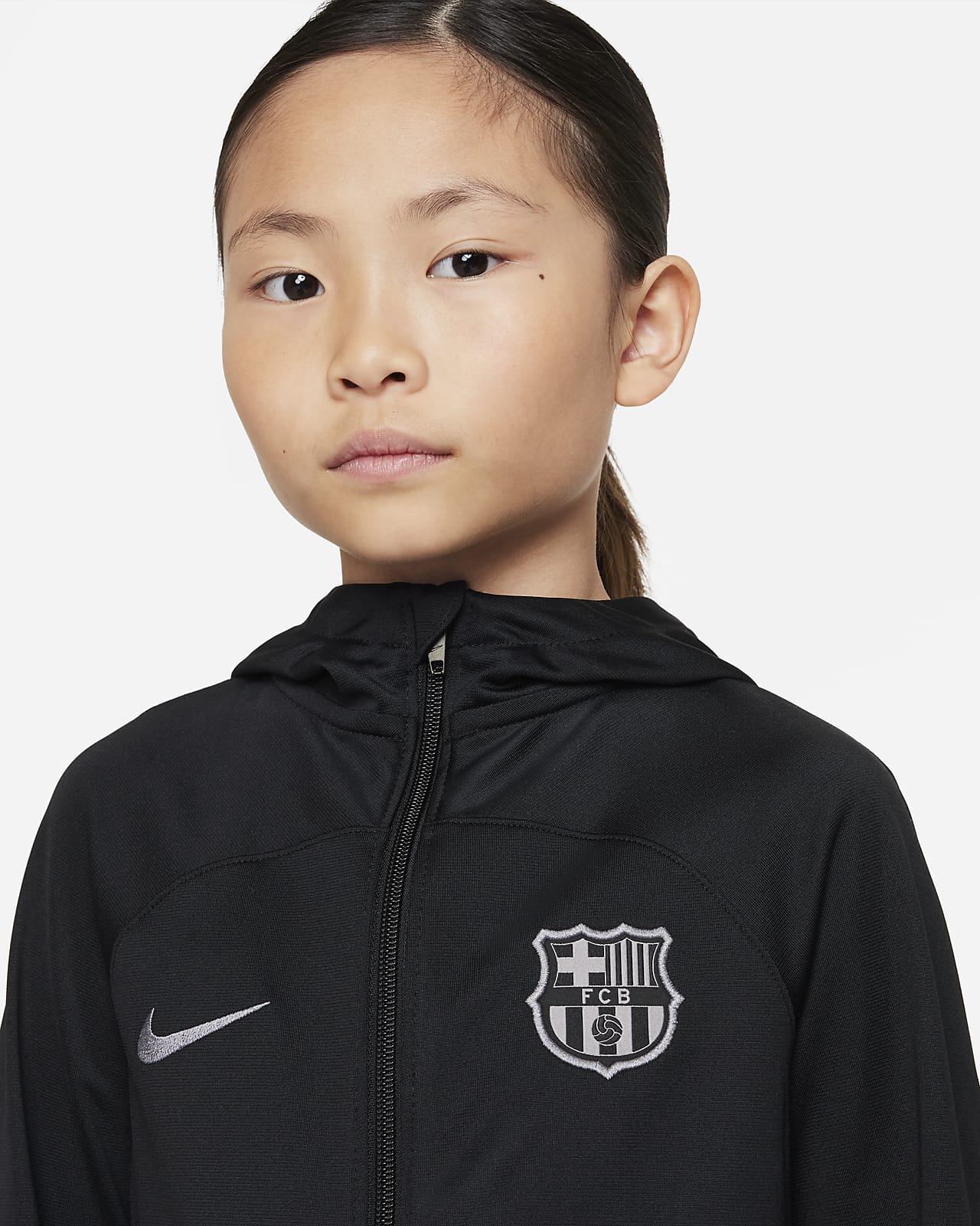 F.C. Barcelona Strike Younger Kids' Nike Dri-FIT Hooded Football ...