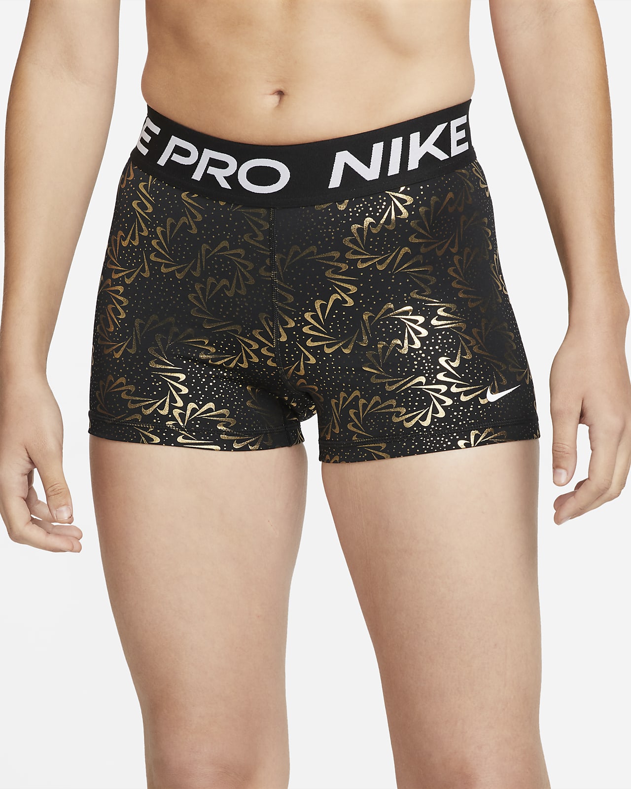 Nike Pro Trainingsshorts Ca 75 Cm Mit Halbhohem Bund Und Print Für Damen Nike Lu