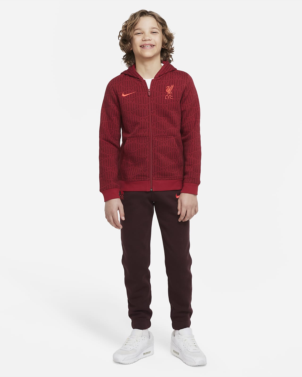 Liverpool F.C. Older Kids' Full-Zip Fleece Hoodie. Nike AE