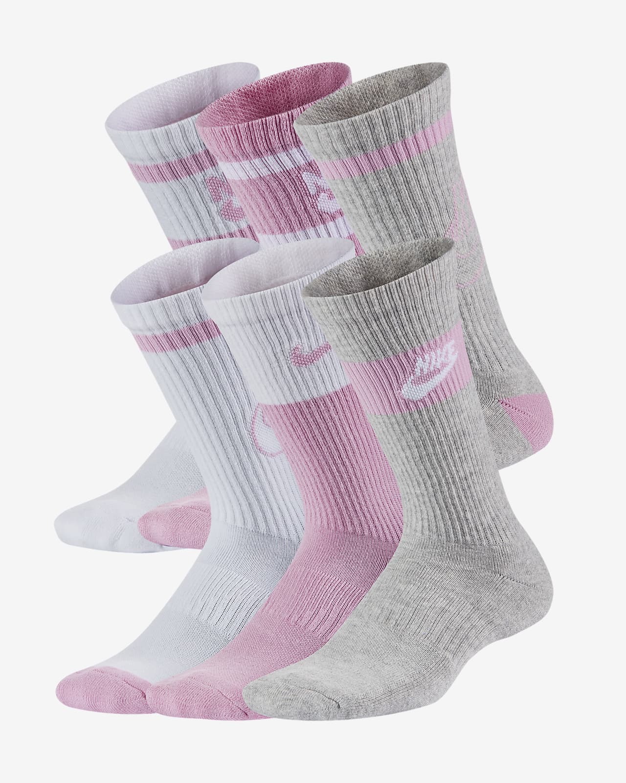 Nike Everyday Kids Cushioned Crew Socks 6 Pairs Nike SA Nike Everyday Kids Cushioned Crew Socks 6 Pairs Nike SA