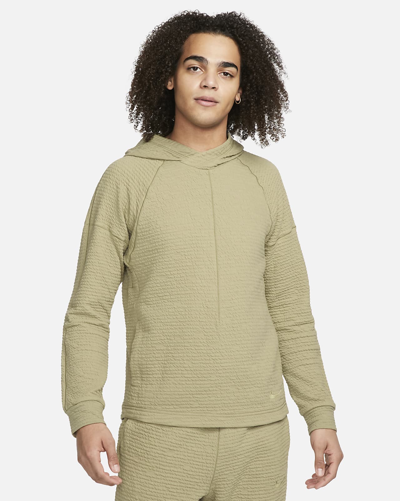 Nike Yoga Texture Men's Nike Dri-FIT Pullover Hoodie. Nike AE