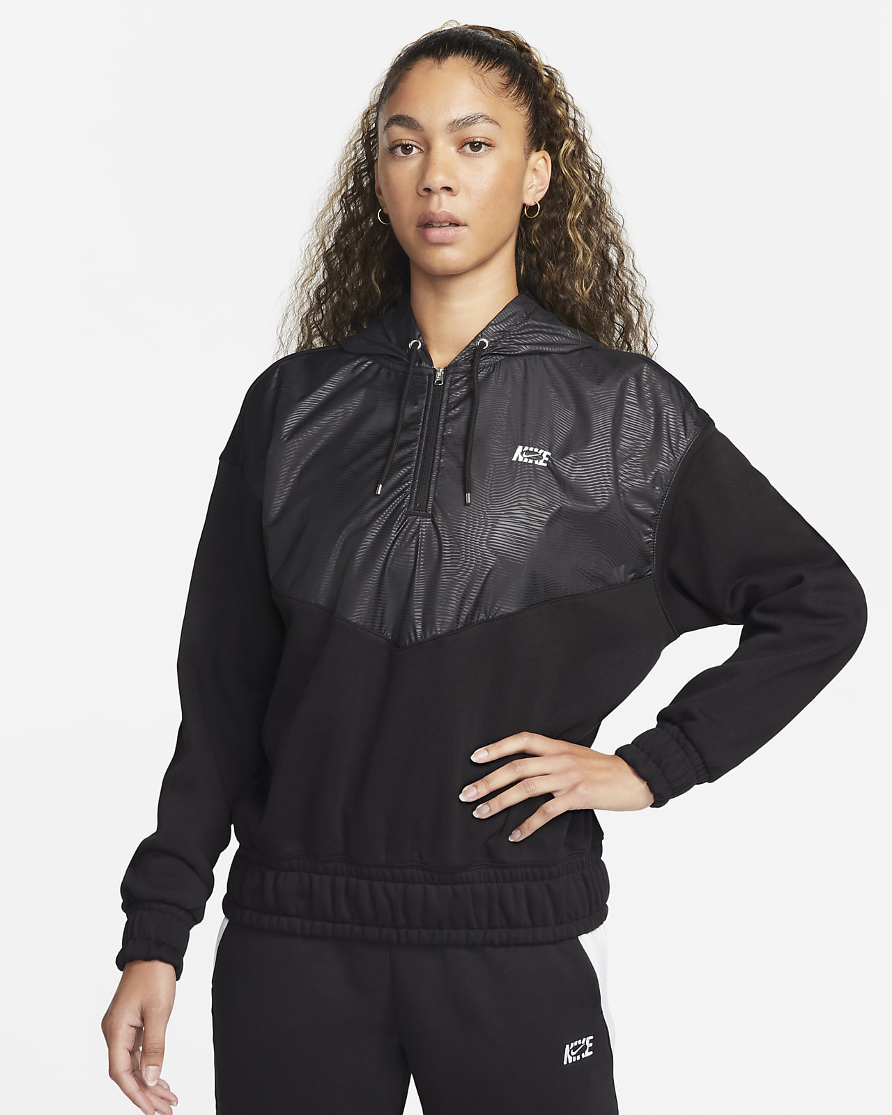 Fleecehuvtröja Nike Sportswear Icon Clash med kvartslång dragkedja för ...