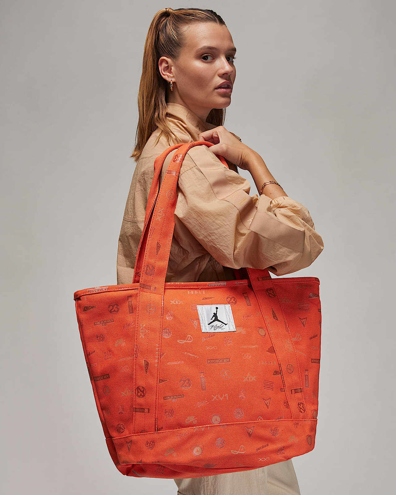 Jordan Flight Printed Recycled Cotton Holdall Tote Recycled Water ...