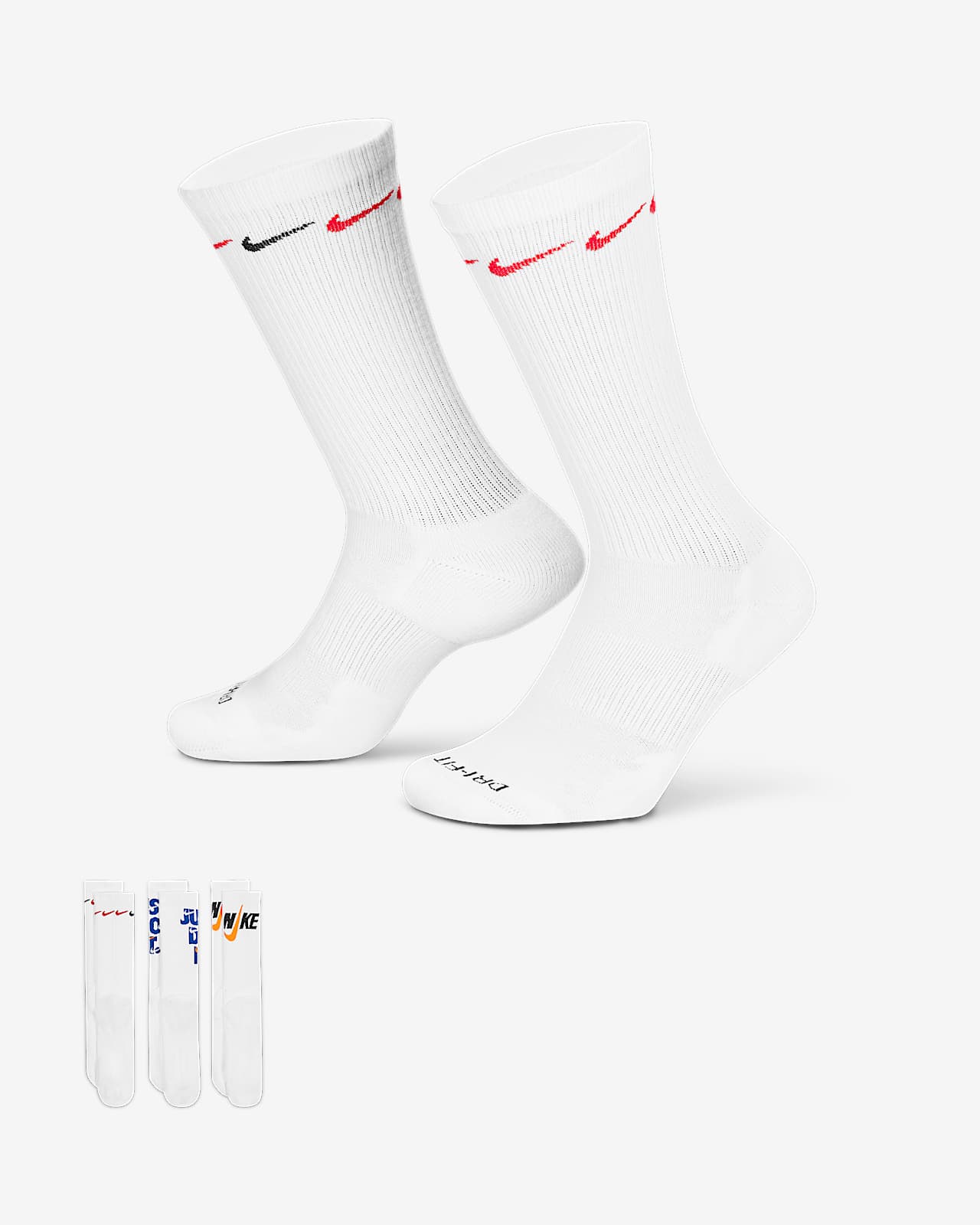 Nike Everyday Plus Cushioned Crew Socks (3 Pairs). Nike DK