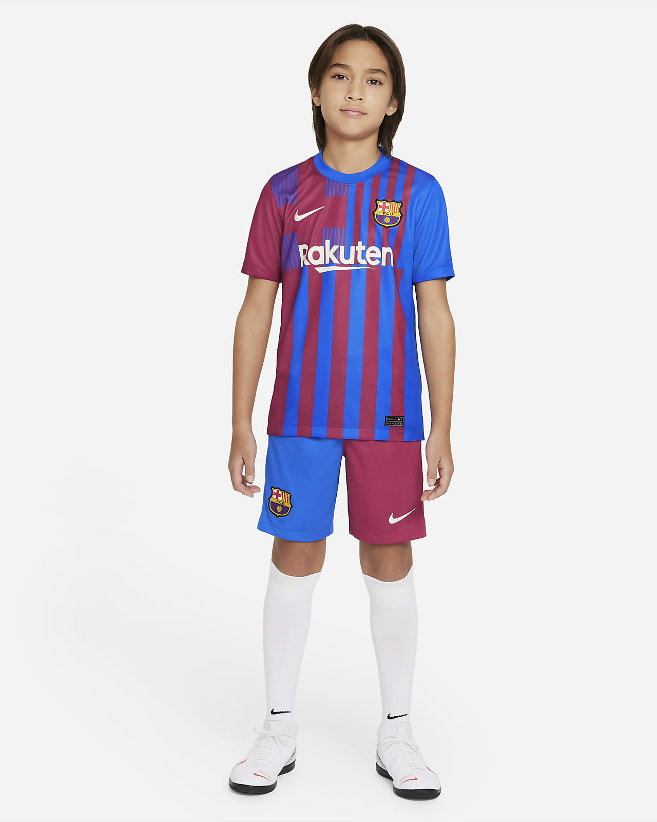 FC Barcelona 2021/22 Stadium Home/Away Fußballshorts für ältere Kinder ...