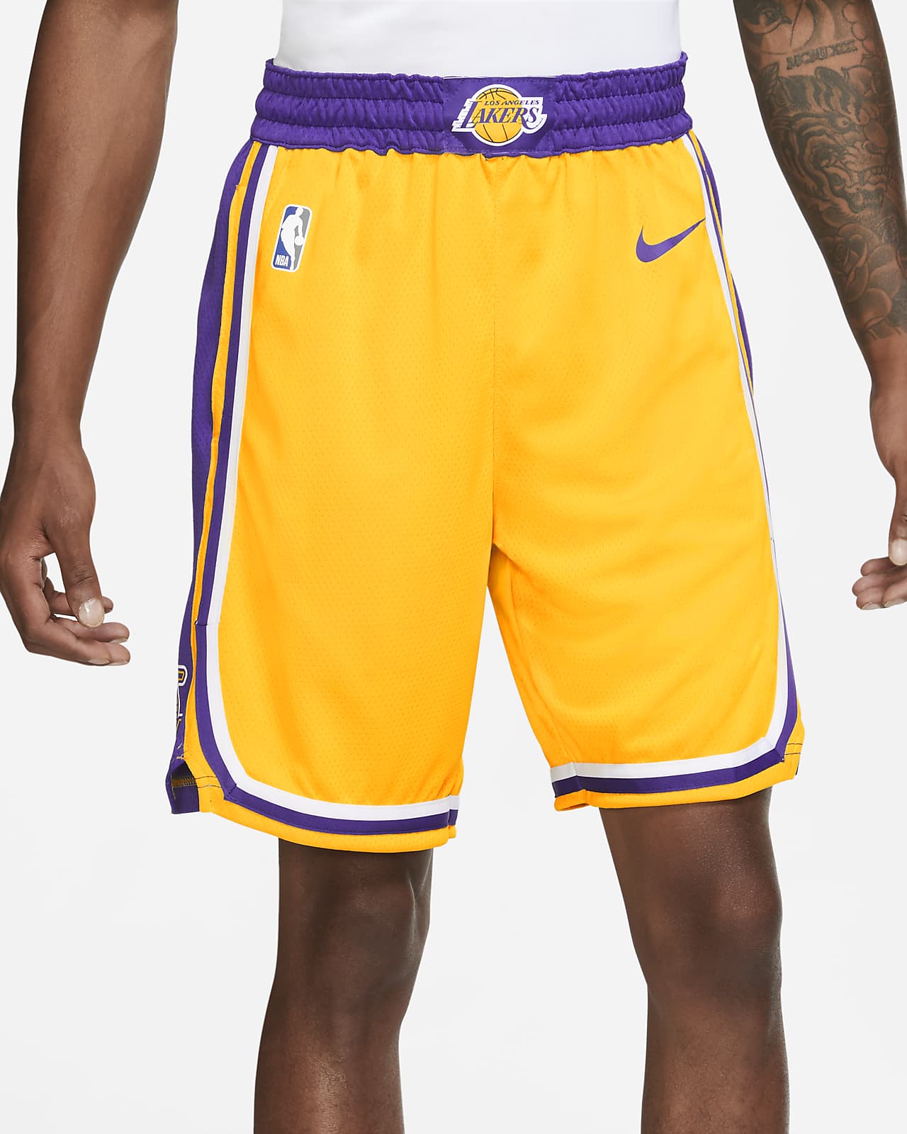 Los Angeles Lakers Icon Edition Nike NBA Swingman Shorts für Herren ...