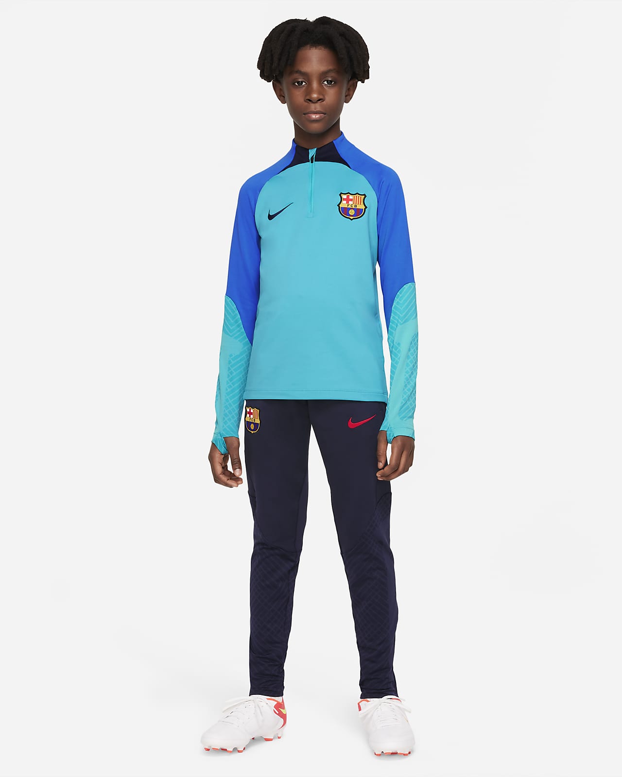 F C Barcelona Strike Older Kids Nike Dri FIT Football Drill Top Nike SA