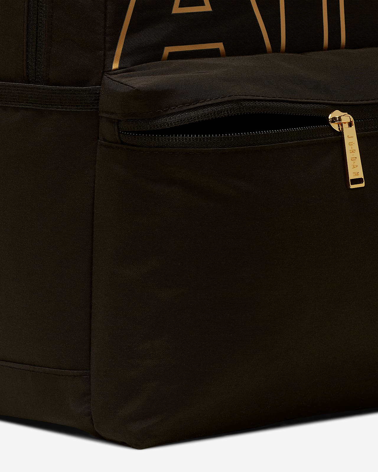 Jordan Black and Gold Backpack Backpack (19L). Nike IE