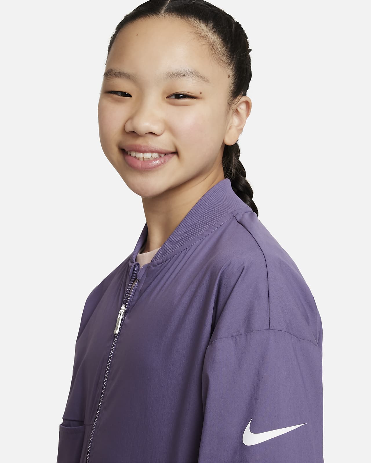 Nike Sportswear Older Kids' (Girls') Woven Bomber Jacket. Nike DK