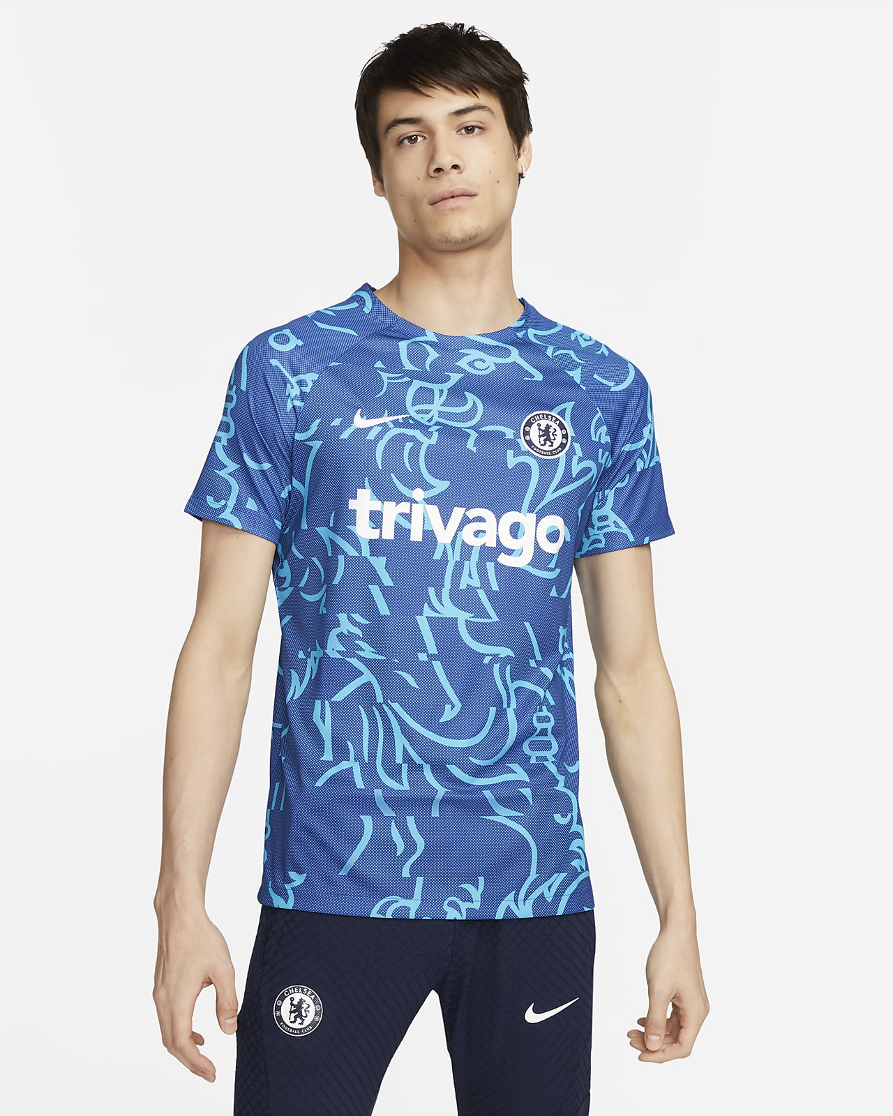 Chelsea F.C. Men's Nike Dri-FIT Pre-Match Football Top. Nike DK