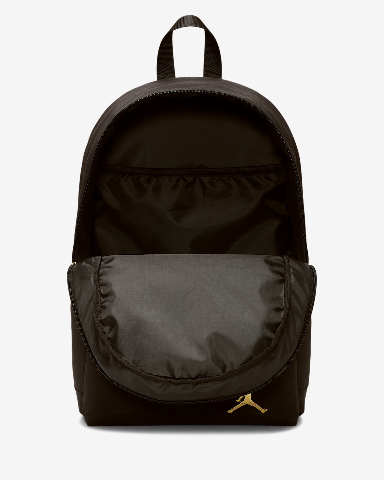 Jordan Black and Gold Backpack Backpack (19L). Nike IE