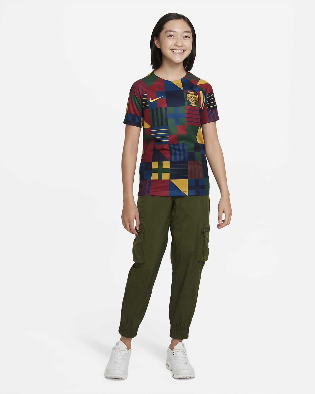 Portugal Academy Pro Older Kids' Nike Dri-FIT Pre-Match Football Top ...