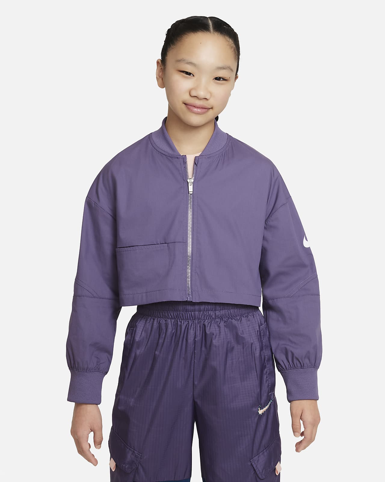 Nike Sportswear Older Kids' (Girls') Woven Bomber Jacket. Nike BG