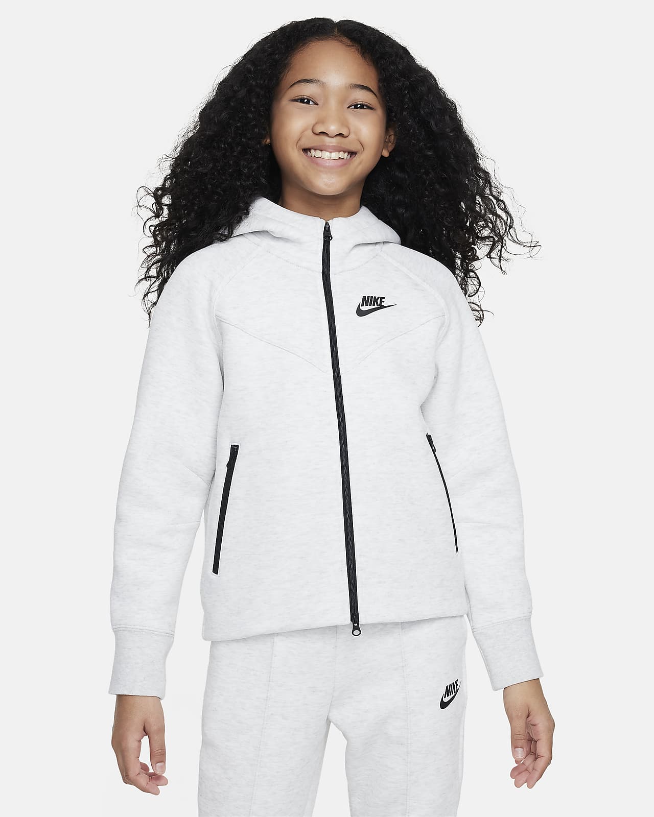 Nike Sportswear Tech Fleece Older Kids' (Girls') Full-Zip Hoodie. Nike SI
