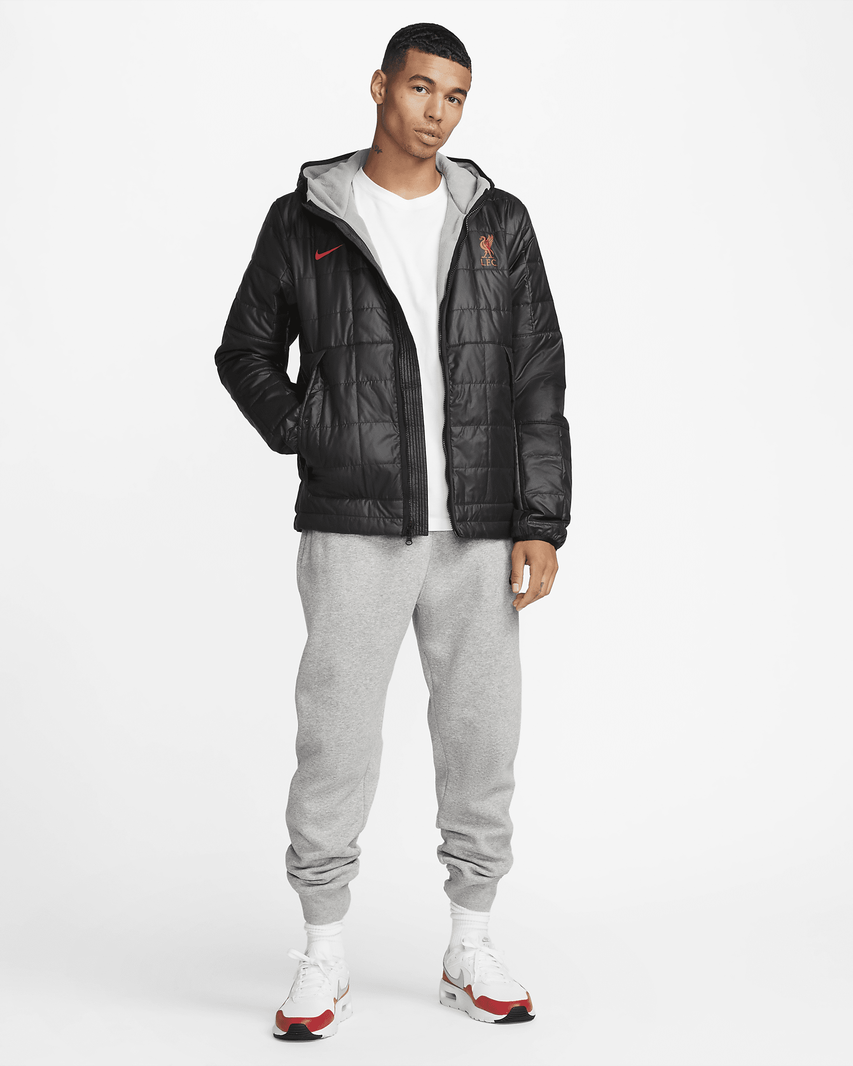 Liverpool F.C. Men's Fleece-Lined Hooded Jacket. Nike SA