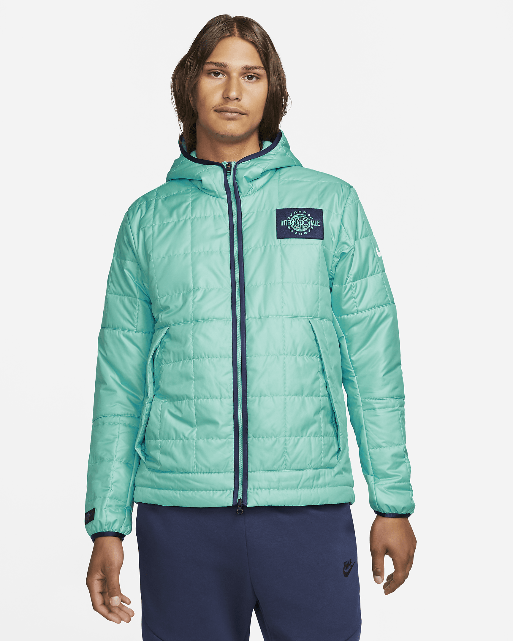 Inter Milan Men's Nike Fleece-Lined Hooded Jacket. Nike AE