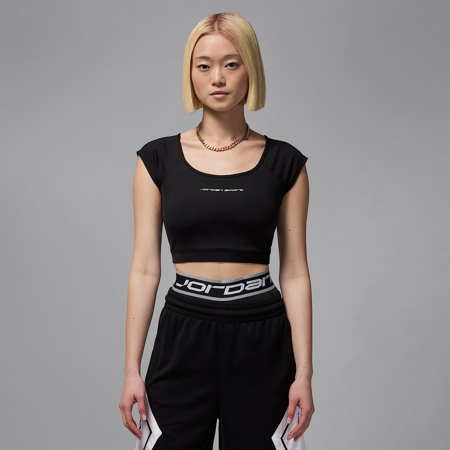Jordan Sport Women's Short-Sleeve Knit Crop Top. Nike HU