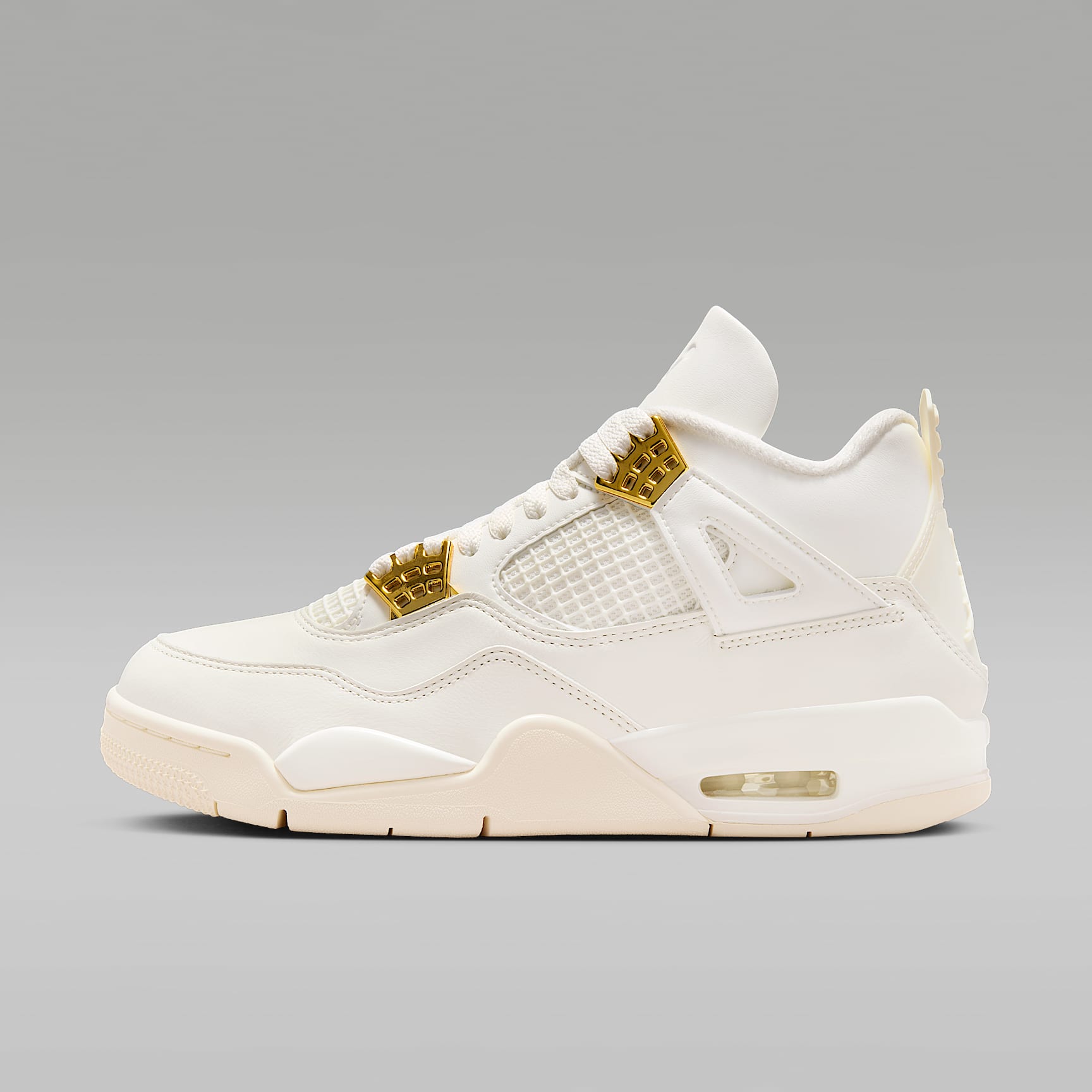 Air Jordan 4 Retro 'White & Gold' Women's Shoes. Nike BG