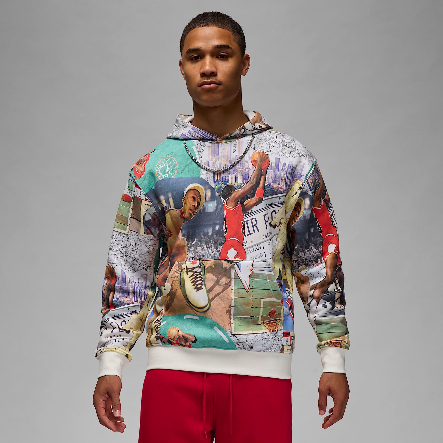 Jordan Brooklyn Fleece Men's Printed Pullover Hoodie. Nike ID