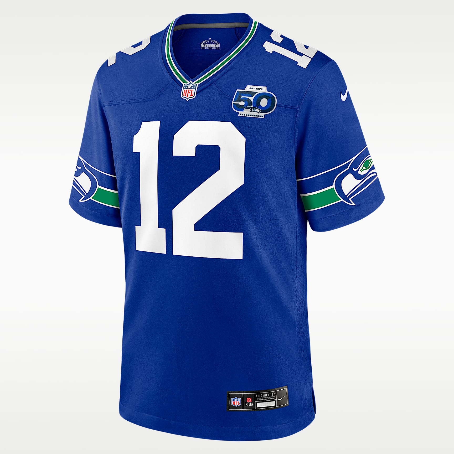 Jersey Nike de la NFL Game para hombre 12s Seattle Seahawks 50th ...