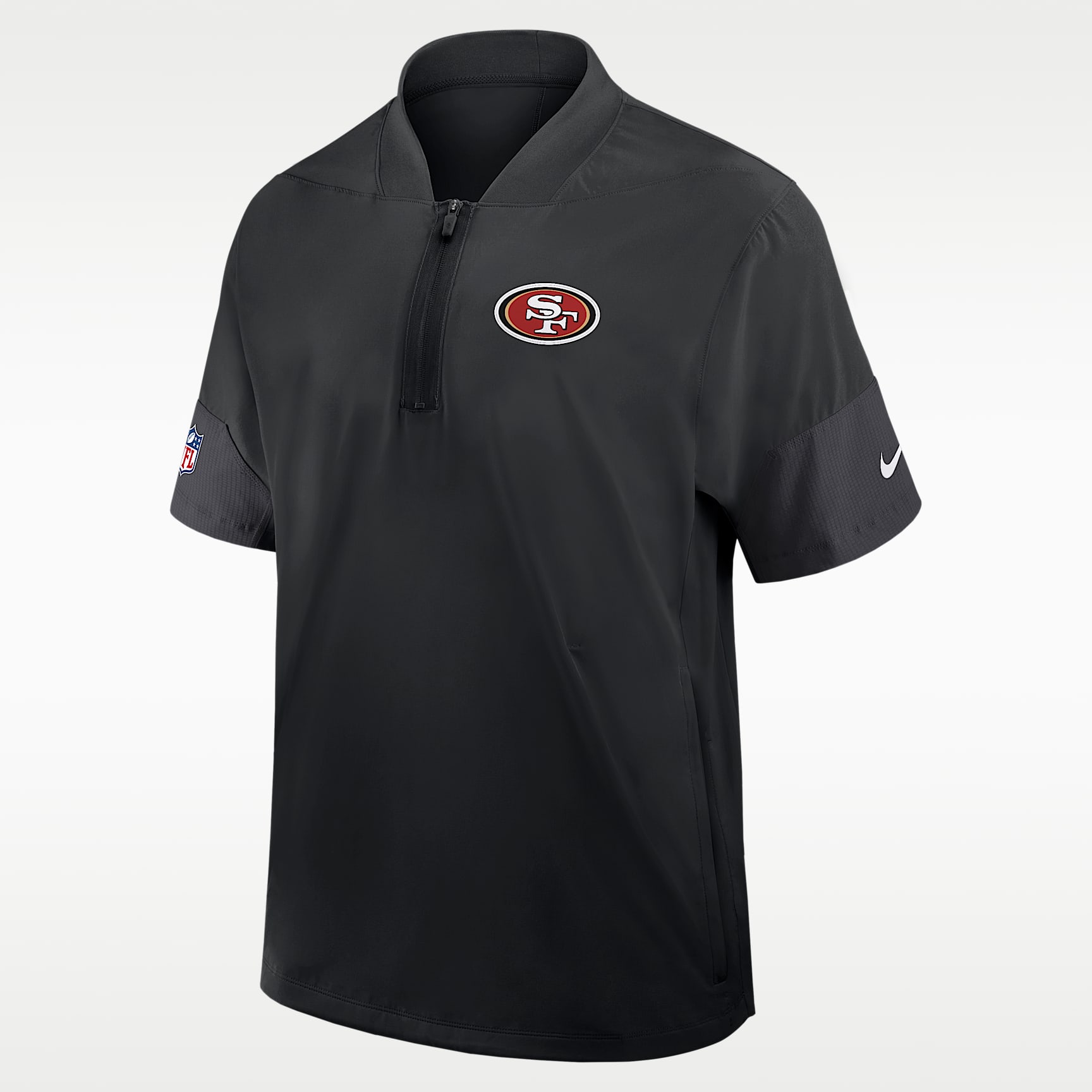 San Francisco 49ers Sideline Coach Men's Nike NFL 1/2-Zip Short-Sleeve ...