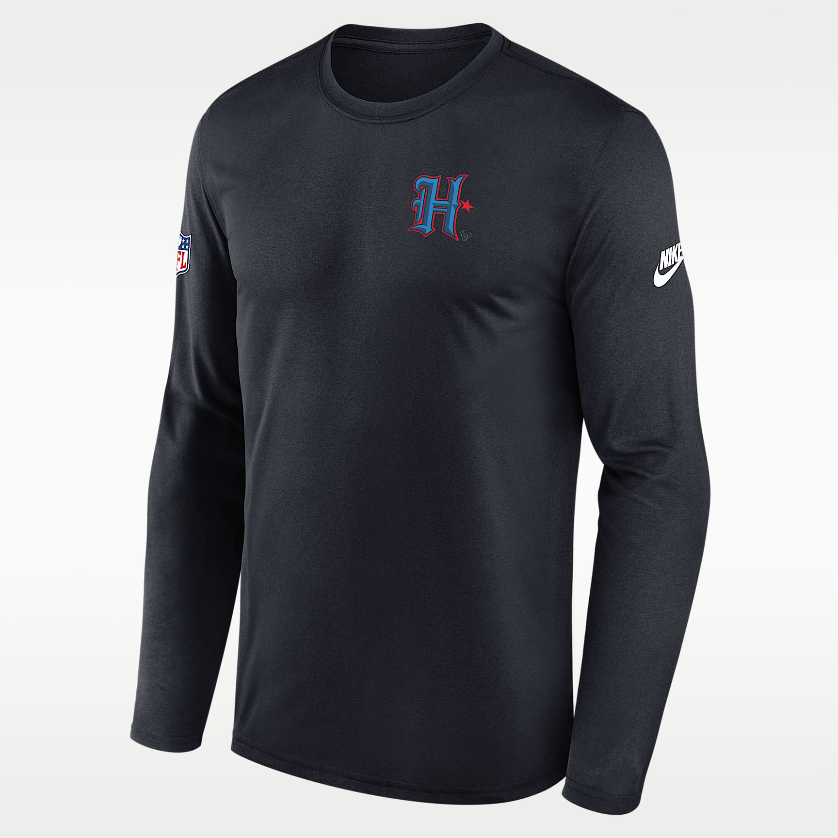 Houston Texans Alt Legend Small Logo Men's Nike Dri-FIT NFL Long-Sleeve ...