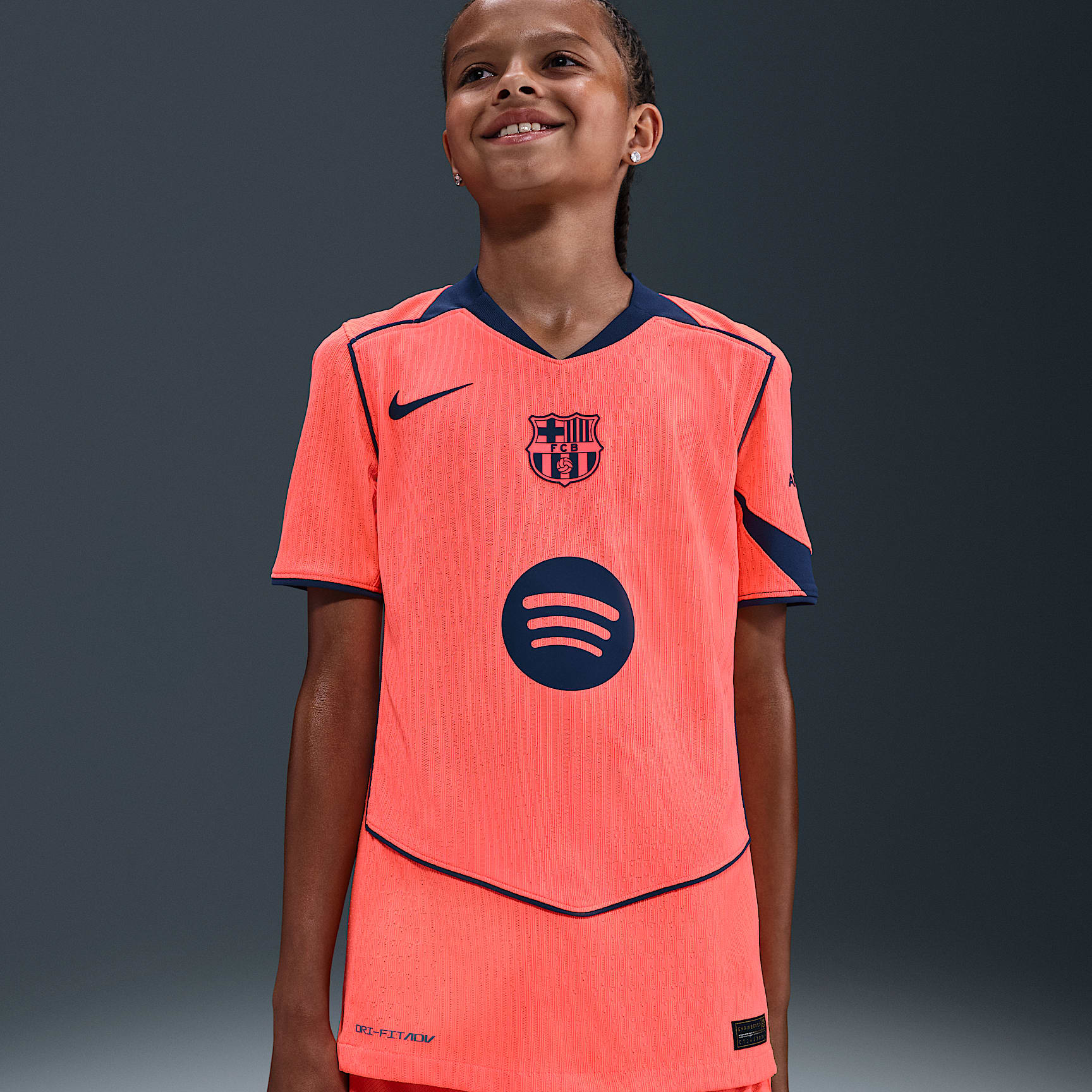 F.C. Barcelona 2025/26 Match Third Older Kids' Nike Dri-FIT ADV Total 90 Football Authentic ...