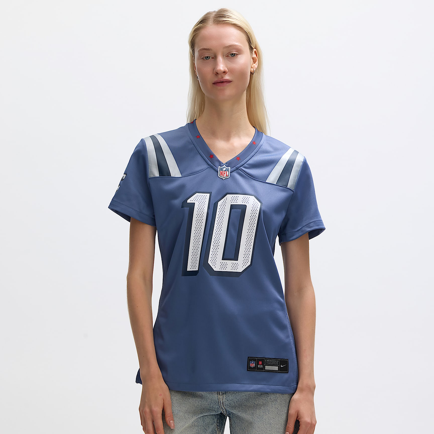 Jersey Nike de la NFL Game para mujer Drake Maye New England Patriots ...