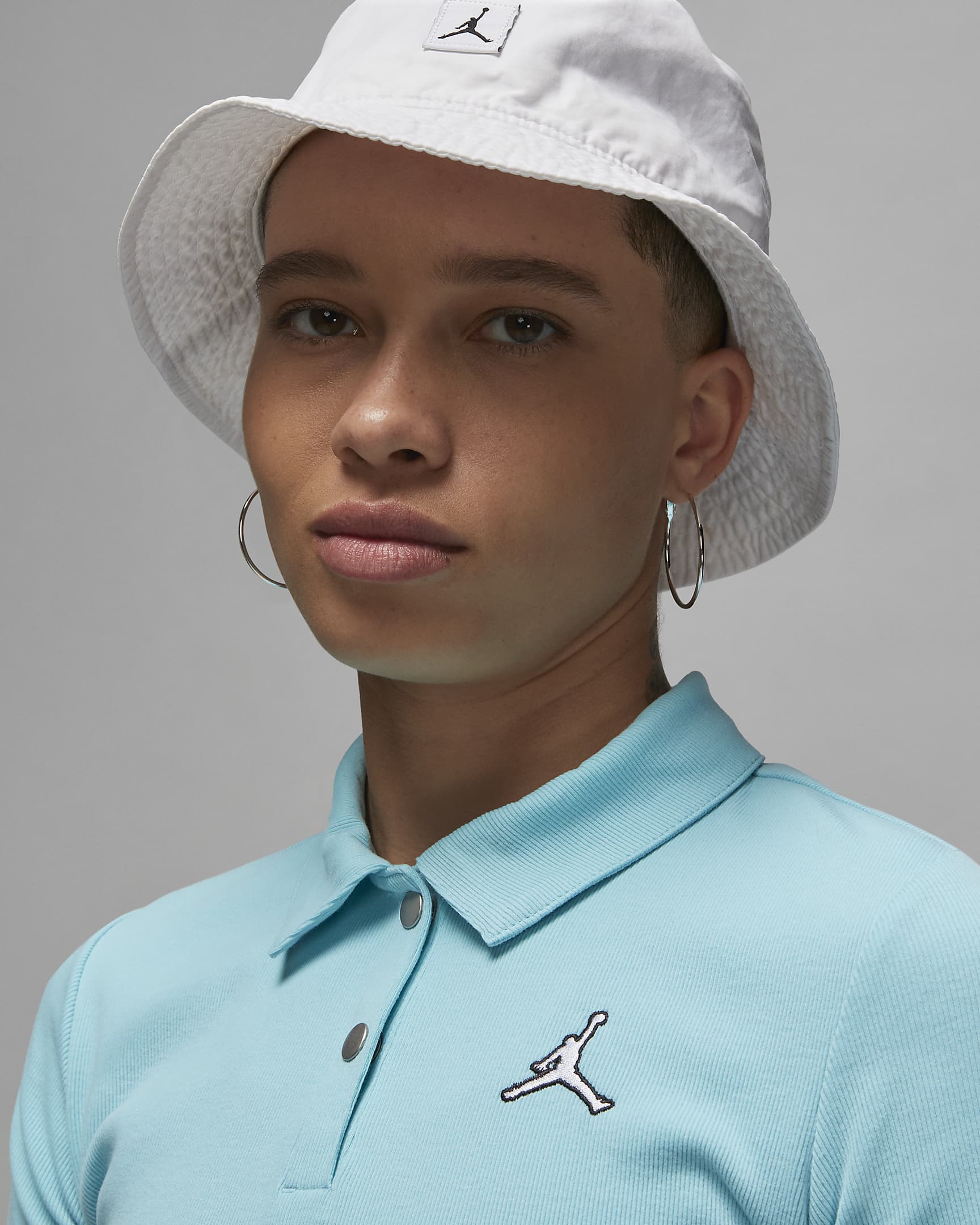 Jordan Women's Cropped Ribbed Polo. Nike VN