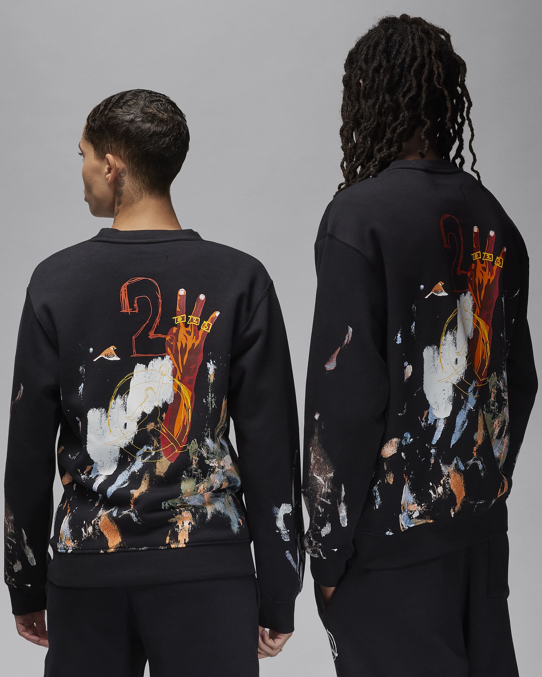 Jordan Artist Series by Jammie Holmes Fleece Crew-Neck Sweatshirt. Nike SG