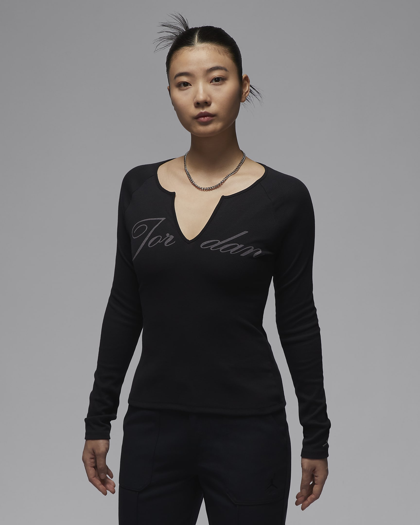 เสื้อแขนยาวผ้าร่องผู้หญิง Jordan Nike TH