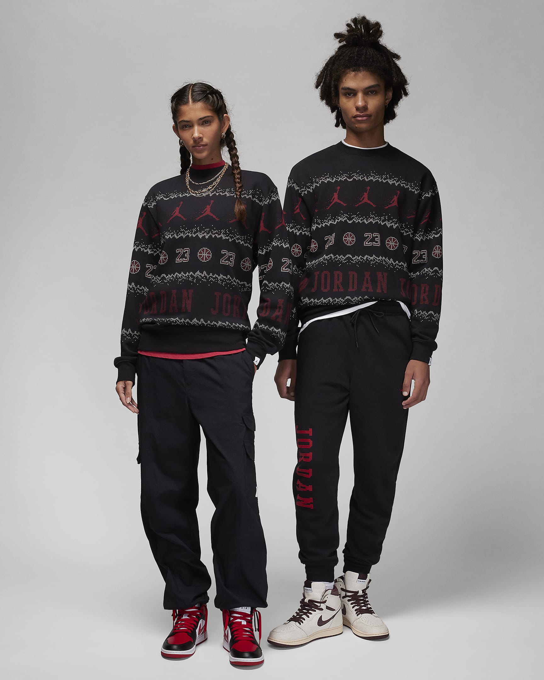 Jordan Essentials Festive Fleece Crew. Nike ID