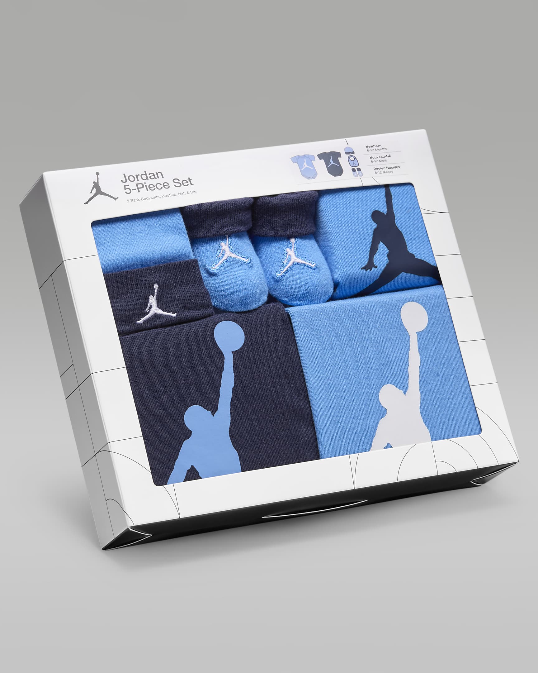 Jordan 5-Piece Core Gift Set Baby 5-Piece Bodysuit Boxed Set. Nike DK