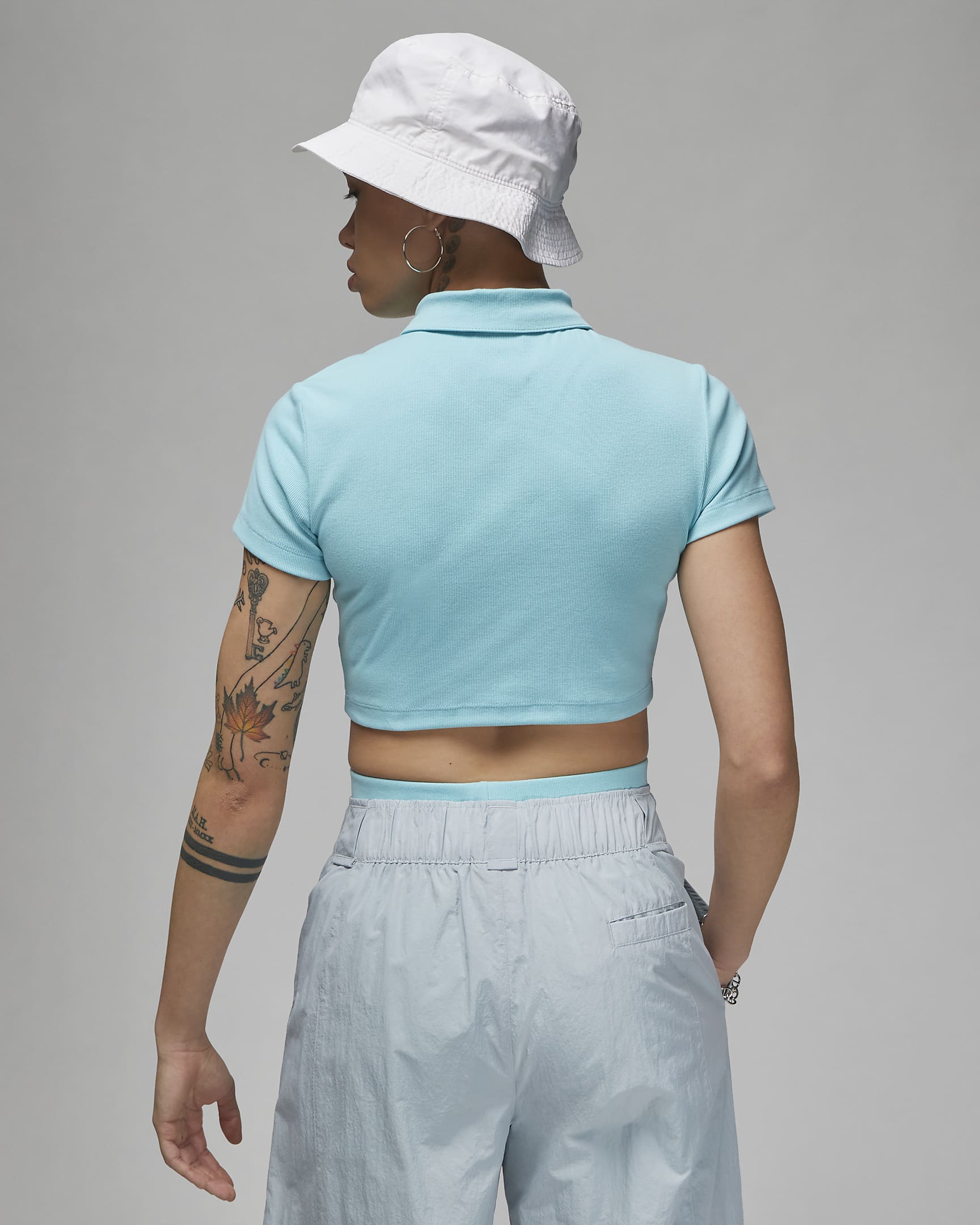 Jordan Women's Cropped Ribbed Polo. Nike VN