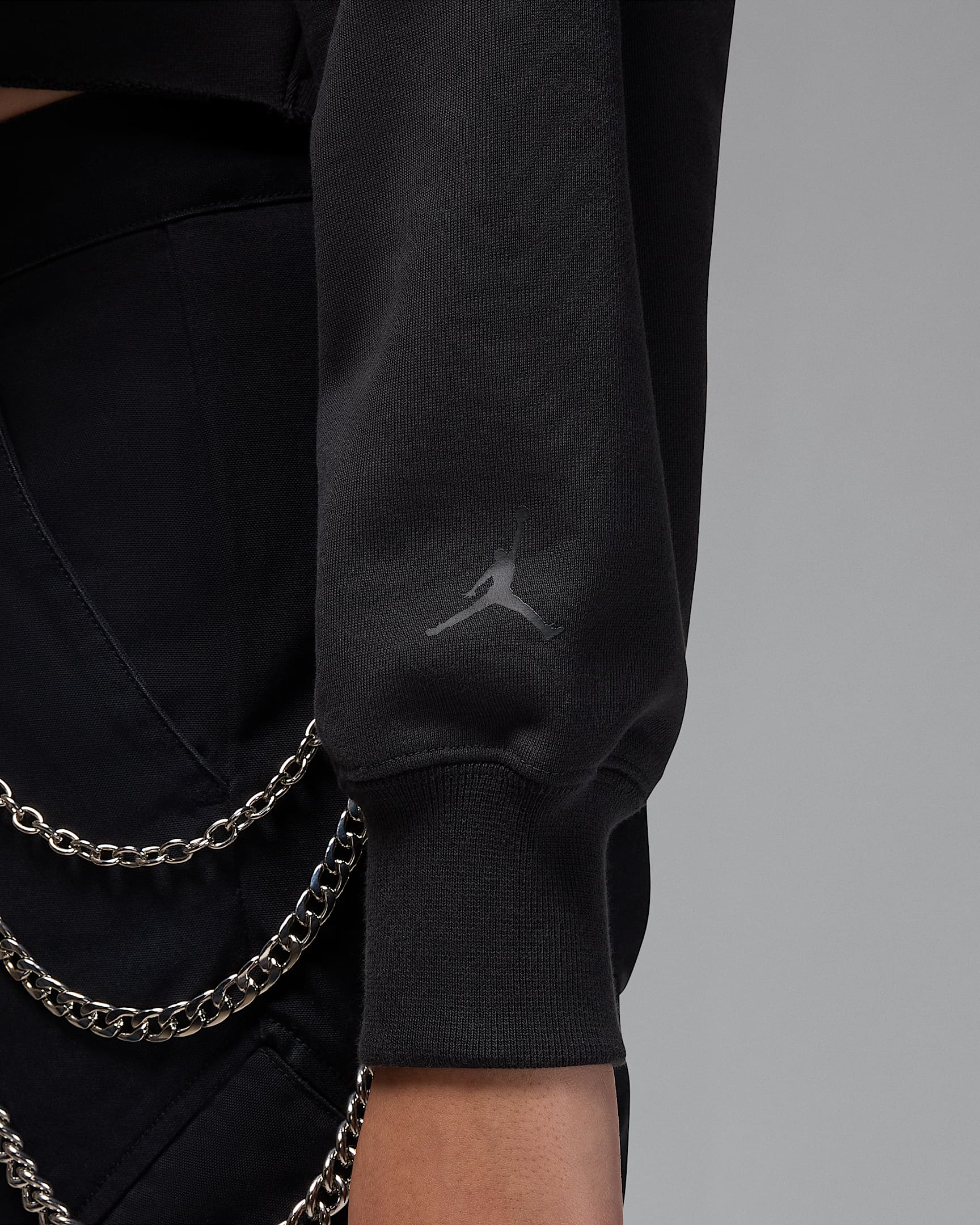 Jordan Flight Fleece korte hoodie met satijnen voering voor dames. Nike BE