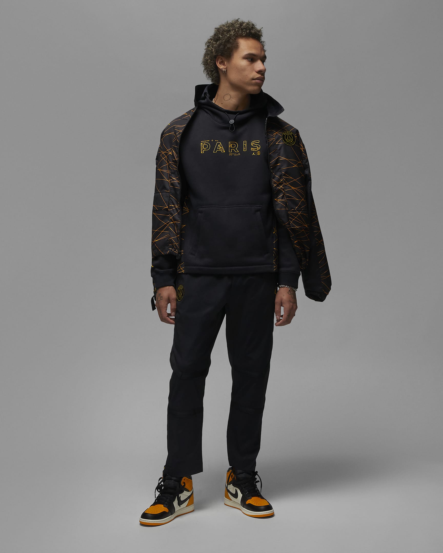 Hoodie de lã cardada Paris Saint-Germain para homem. Nike PT