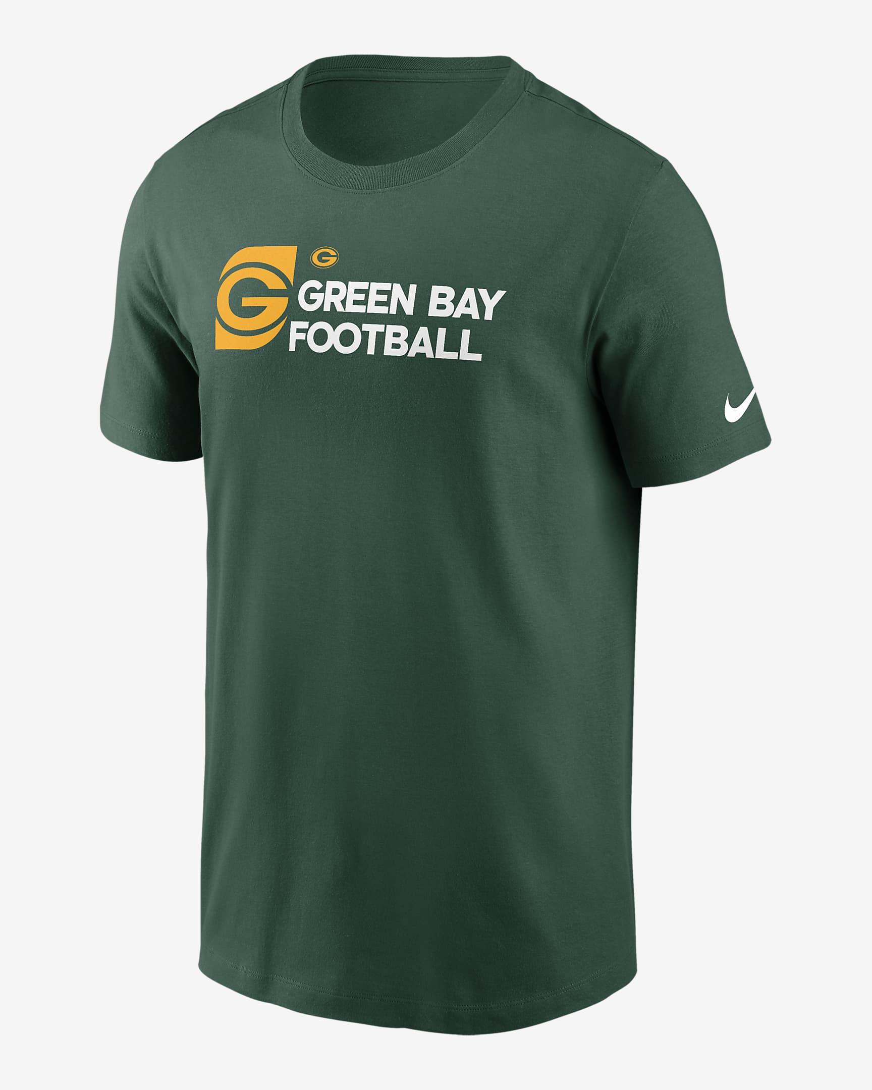 Green Bay Packers Team Outline Essential T-Shirt Men's Nike NFL T-Shirt ...