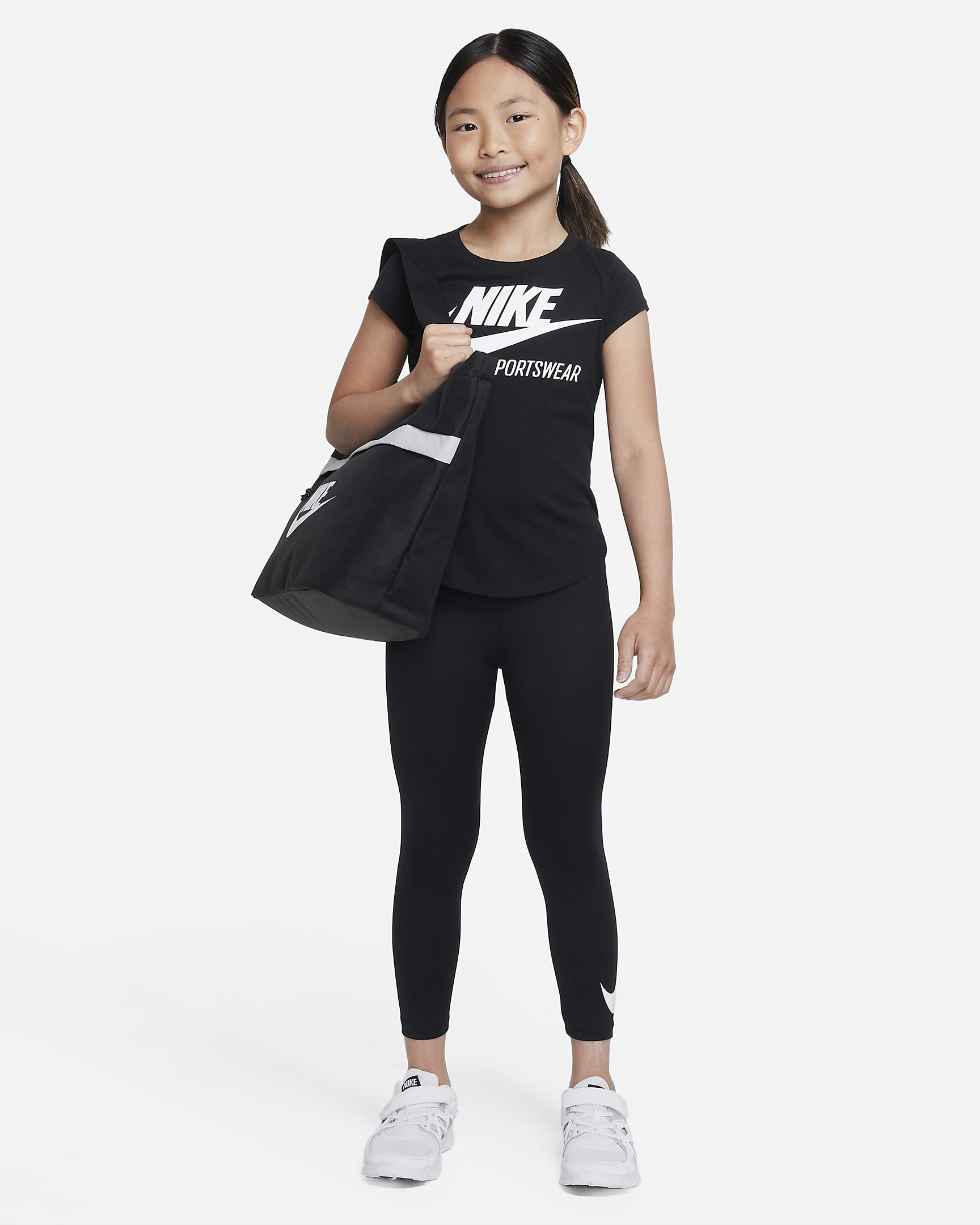 Nike Younger Kids' Dri-FIT Essentials Swoosh Leggings. Nike BE