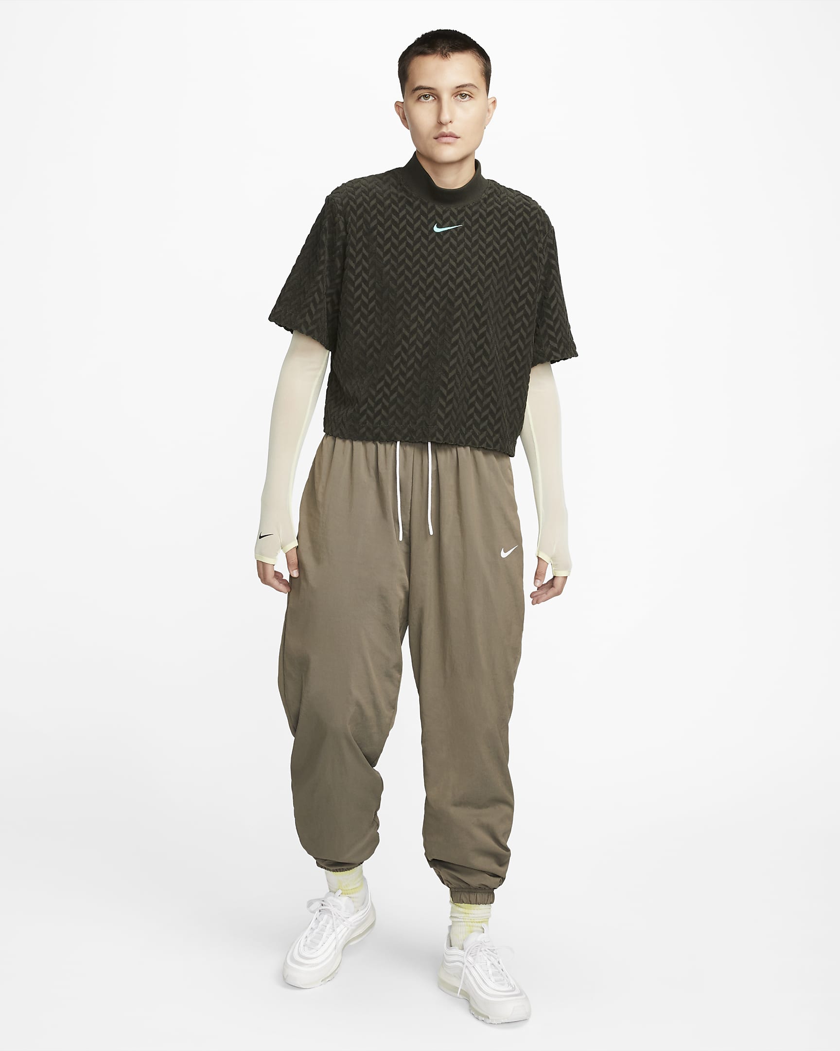 Nike Sportswear Everyday Modern Women's All-Over Jacquard Boxy Top. Nike BE