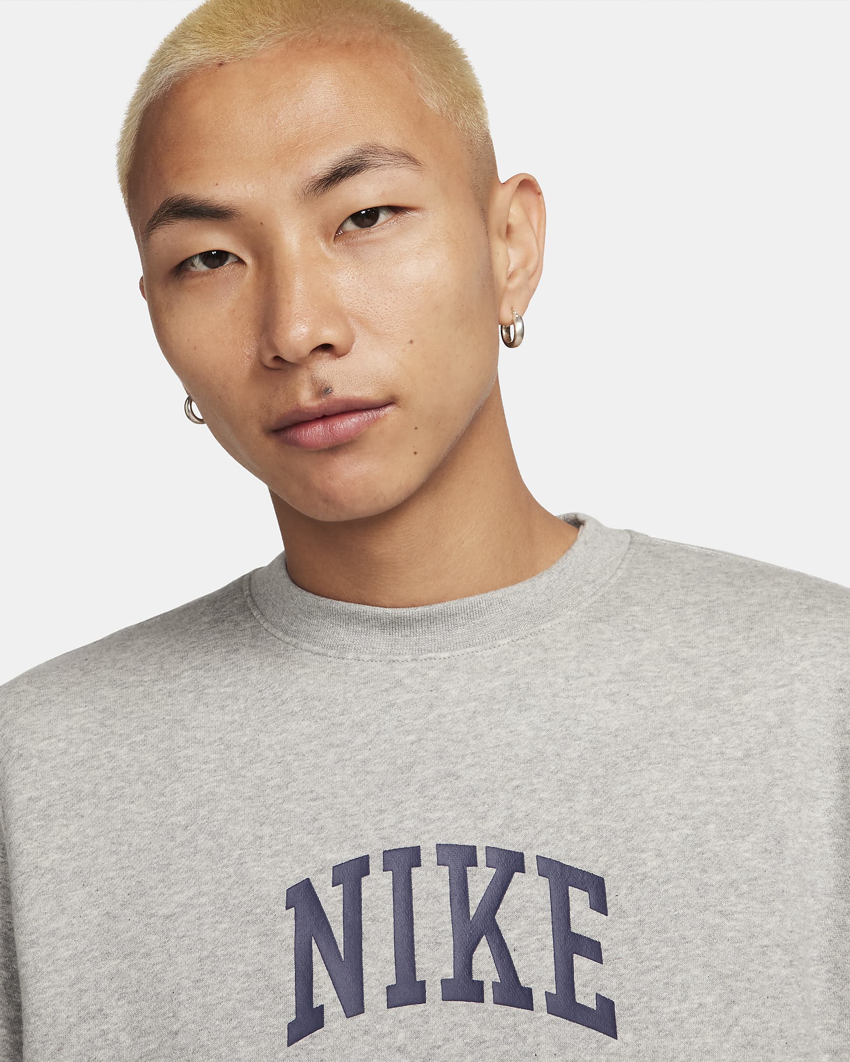 Nike Club Fleece Mens Long Sleeve Crew Neck Sweatshirt Nike Jp
